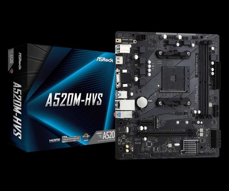 Jual Asrock A520m-hvs Motherboard Amd Am4 M.2 Nvme/pci-e Slot Di Seller ...
