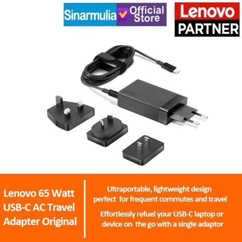 Promo Lenovo 65 Watt USB-C AC Travel Adapter Original Diskon 7% di ...