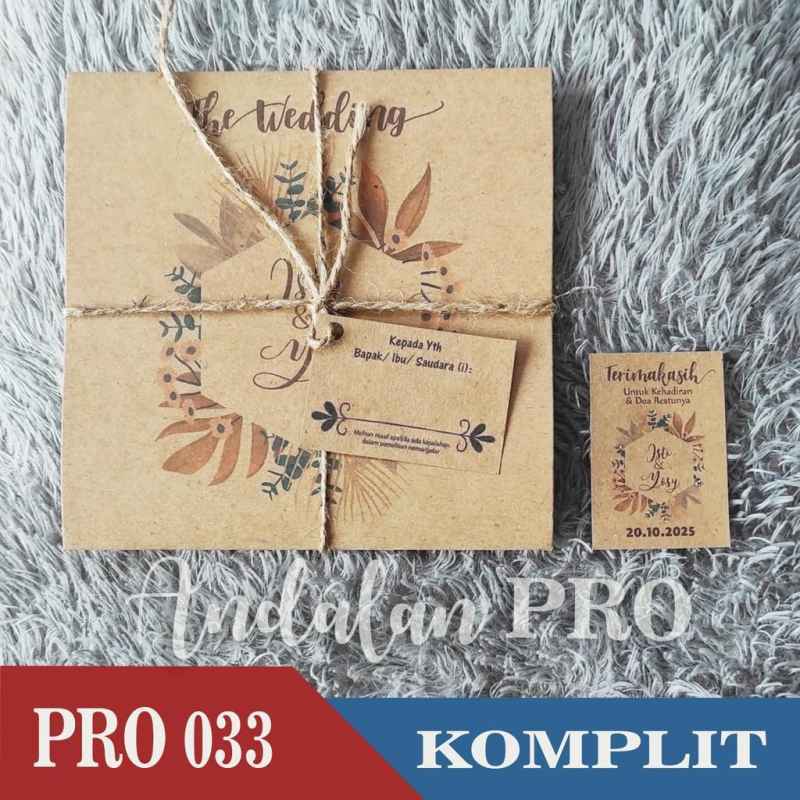 Jual (100 PCS) Pro 033 Kraft Varian Komplit - Cetak Undangan Rustik ...