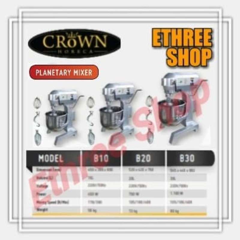 Promo Crown B 20 - Planetary Mixer - 20 L - Murah Diskon 23% di Seller ...