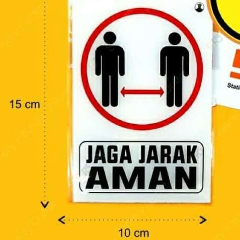 Promo Stiker Sign Board Tanda Gambar Jaga Jarak Aman Social Distance ...