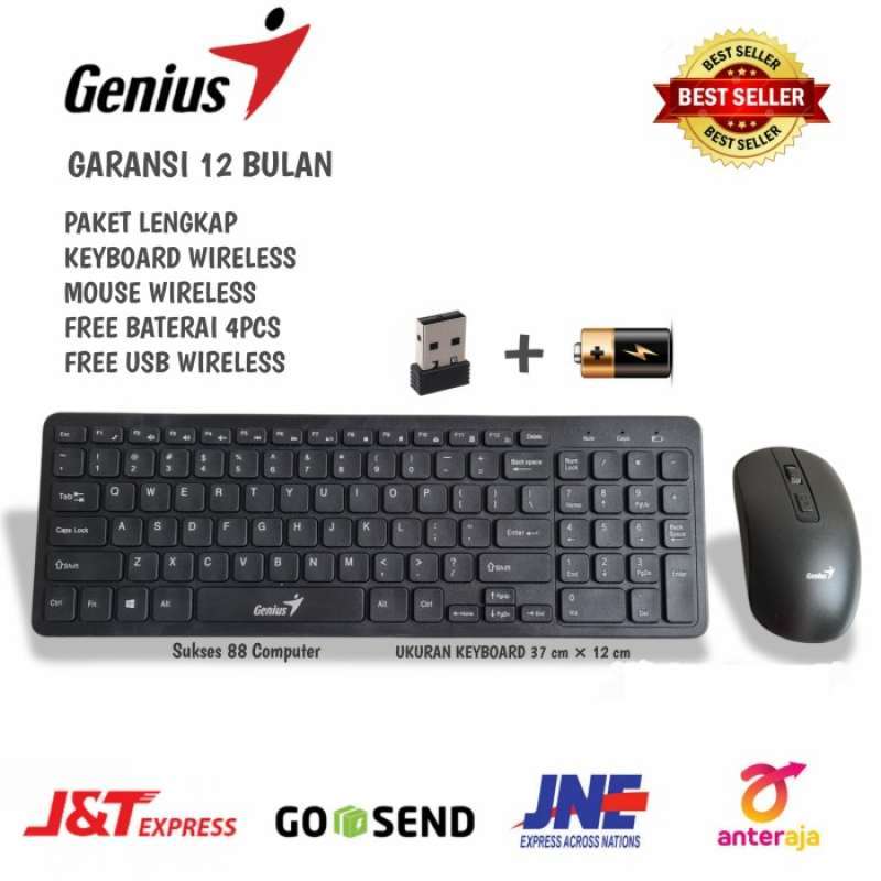 Promo GENIUS WIRELESS KEYBOARD AND MOUSE SET COMBO GKM520 KEY FULLSIZE ...