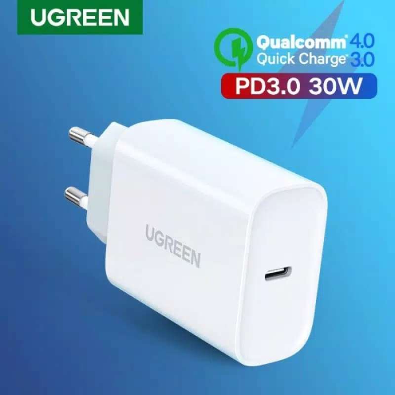 Jual Ugreen 30 Watt Pd3.0 Charger Usb C Fast Charger White- 70161 di ...