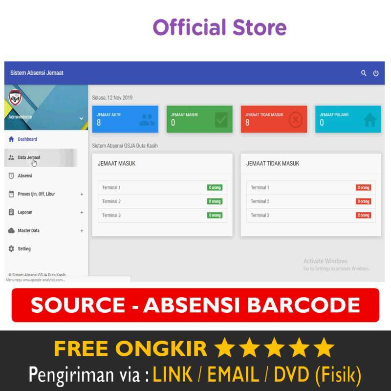 Jual Aplikasi Absensi Karyawan Barcode Web Original Murah - Harga Diskon Mei 2024 | Blibli