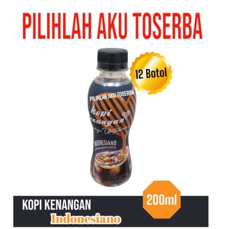 Promo Kopi Kenangan Indonesiano Black Coffee 200 Ml - ( Harga 12 Botol ...