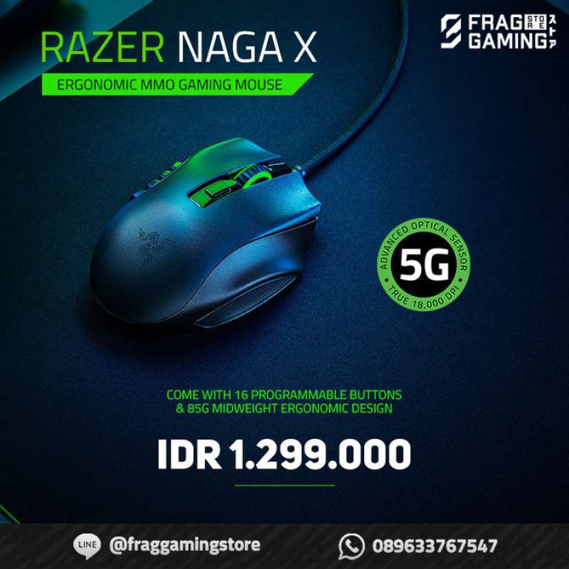Promo Naga X - Wired MMO Gaming Mouse 2 Years Official Warranty ...