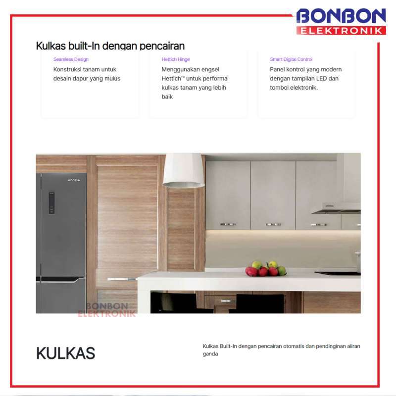 Jual Modena Kulkas Side By Side Built-in Rf 2930 W / Rf2930w Di Seller ...