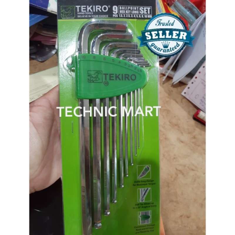 Jual Kunci L Ballpoint Panjang Set 9 Pcs Tekiro Hex Key Long Di Seller ...