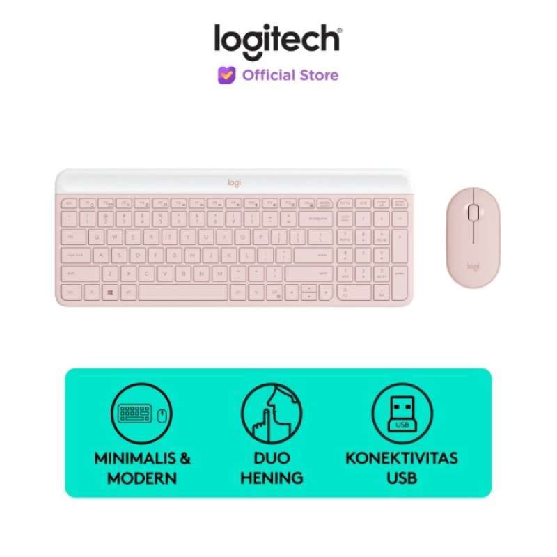 Promo Logitech Mk470 Combo Keyboard Dan Mouse Wireless Slim - Rose ...
