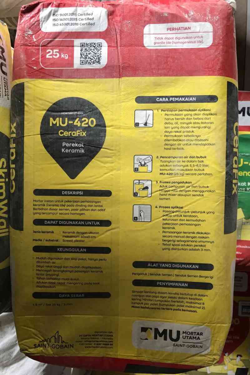 Promo Mortar Utama Mu 420 Cerafix Perekat Keramik 25kg Diskon 1% Di ...