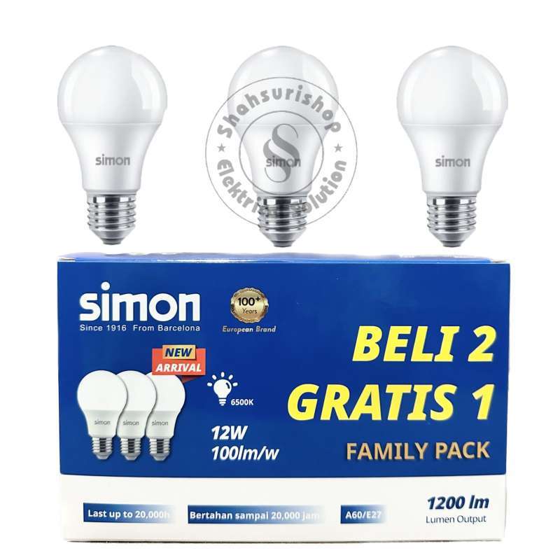 Jual Simon Family Pack Led 12 W Beli 2 Gratis 1 Lampu Murah Bergaransi ...
