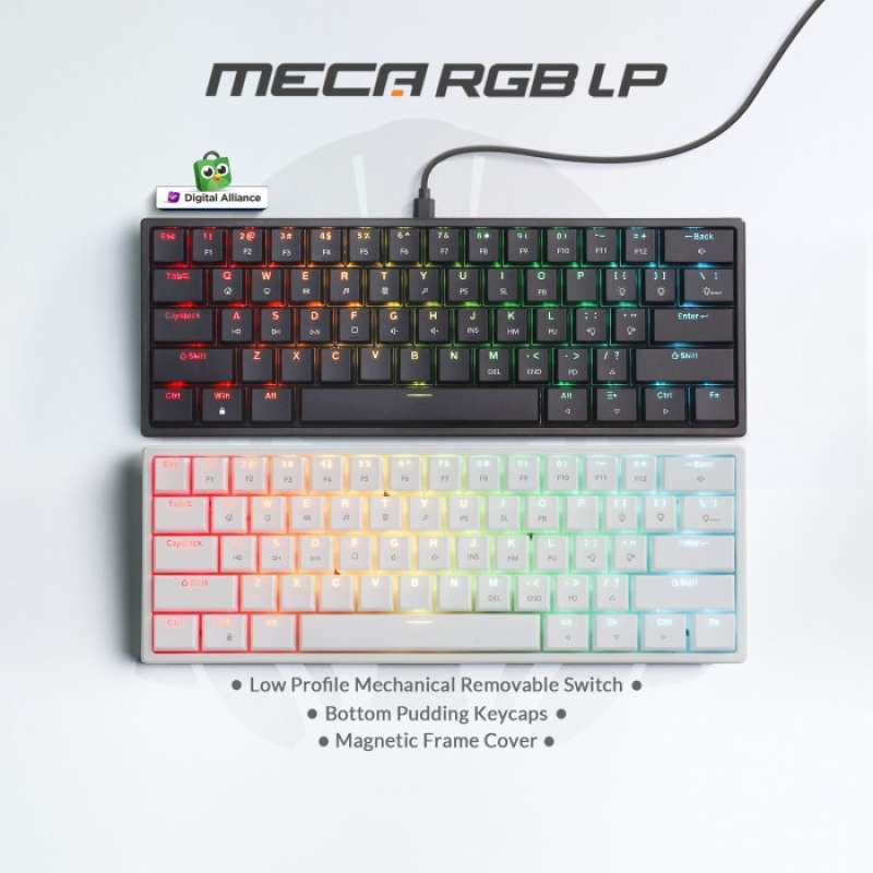 Promo Meca 6 RGB Low Profile 60% Mechanical Gaming Keyboard Diskon 23% ...