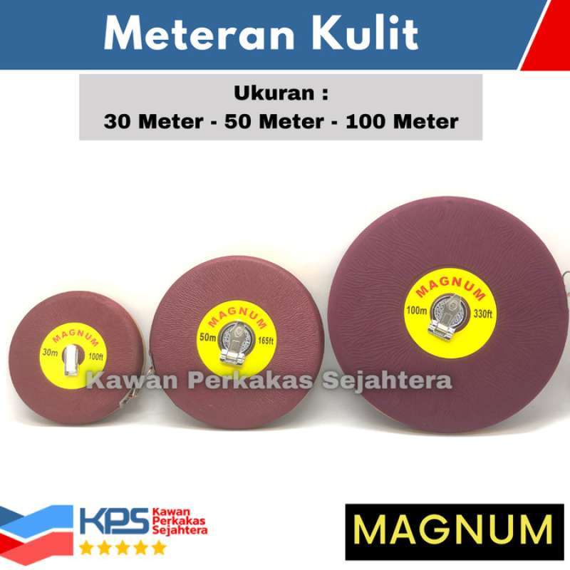 Jual MAGNUM Meteran Kulit 30 50 100 M Meter | Meteran Kain Bulat Gulung ...