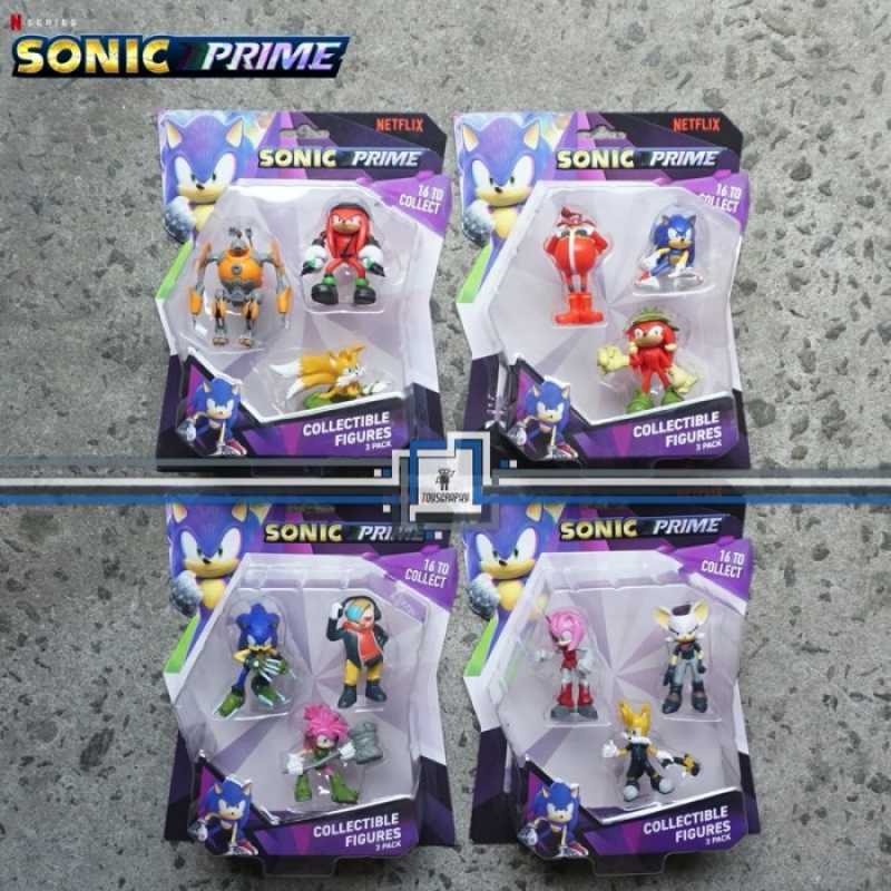 Jual Sonic Prime Collectible Figures 3 Pack Emco Sega Hedgehog, Warna ...