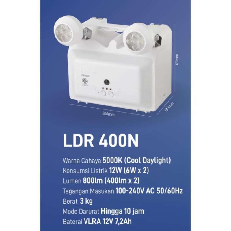 Promo lampu emergency panasonic LDR400N twin spot led Diskon 33% di ...
