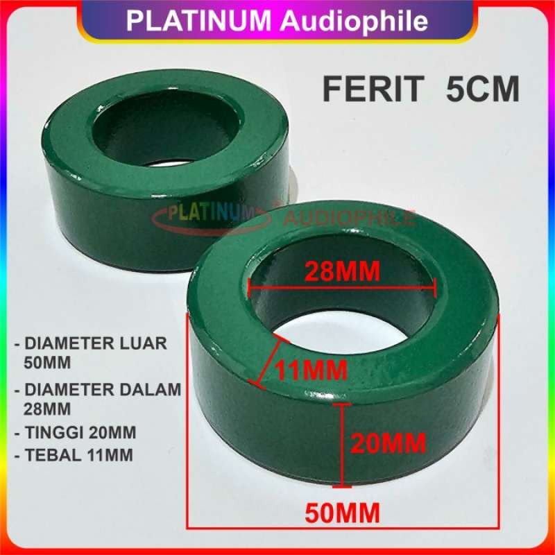 Jual Ferit Core Hijau Bulat Ferrite Toroid Inductor Diameter 50mm Di ...