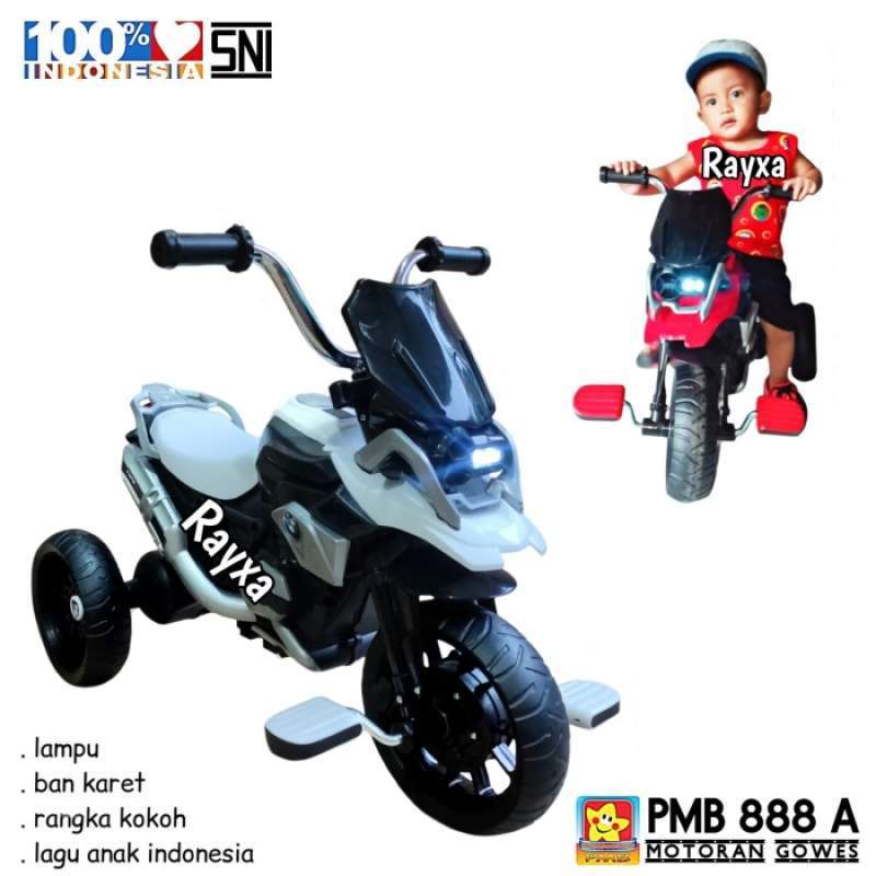 Promo motoran roda tiga pmb 888a putih model bmw ban karet dan lagu Diskon 21% di Seller ...