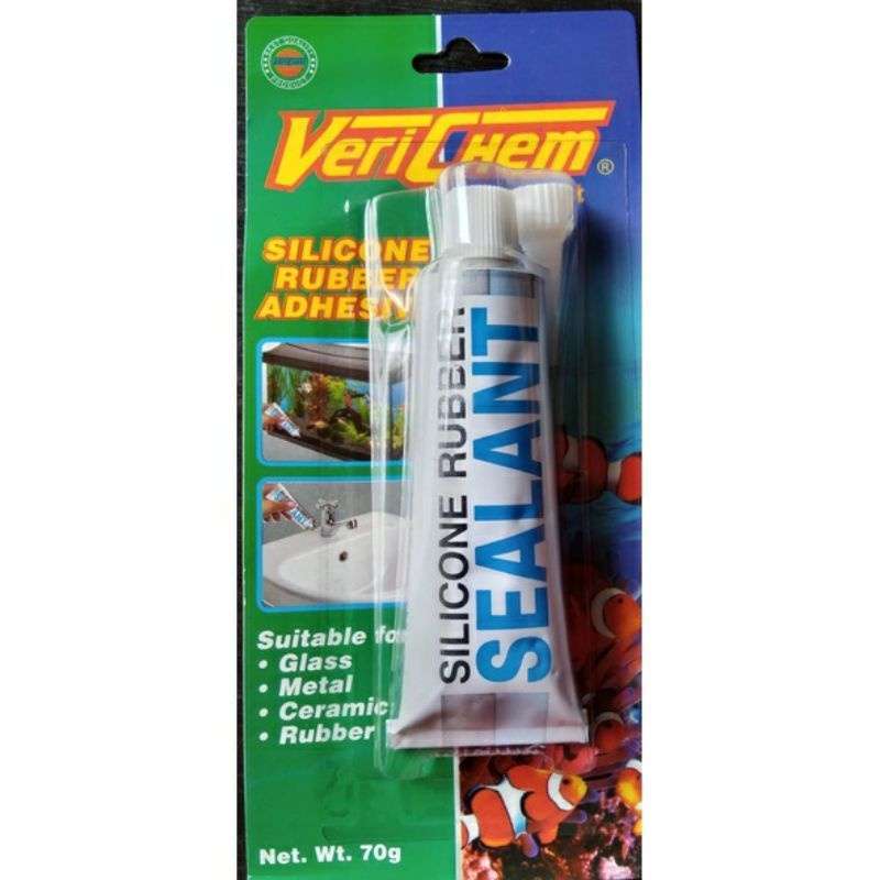 Jual VERICHEM LEM KACA SILIKON Aquarium 60 gram / Silicone Rubber Adhesive Sealant di Seller ...