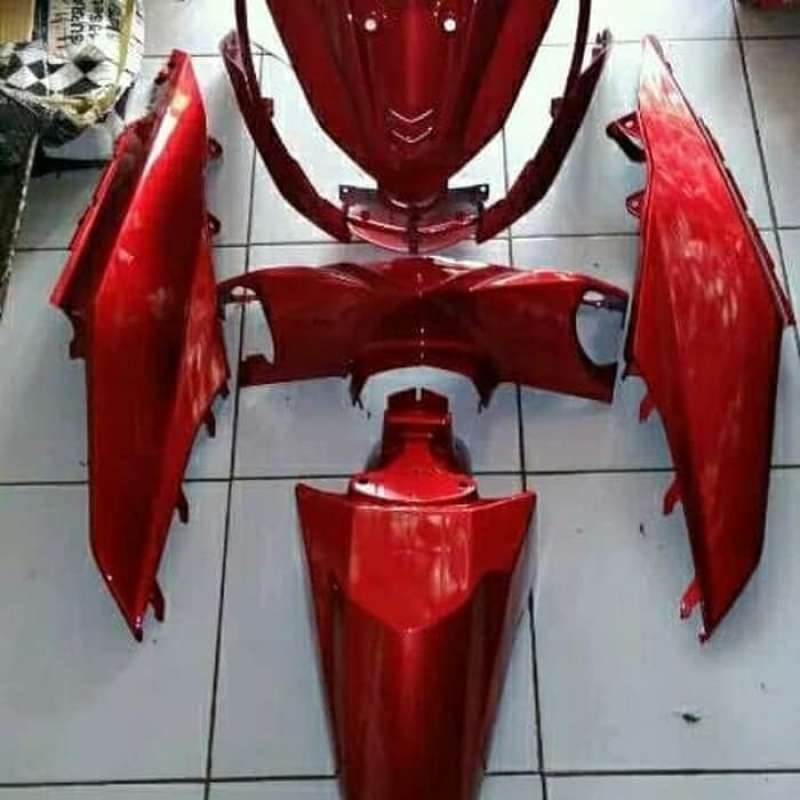 Promo cover full body halus motor honda beat f1 warna merah polos ...