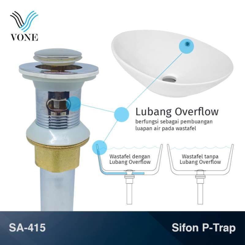 Jual Vone Sa-415 Sifon Siphon Pop Up Trap Wastafel Saluran Pipa Leher ...
