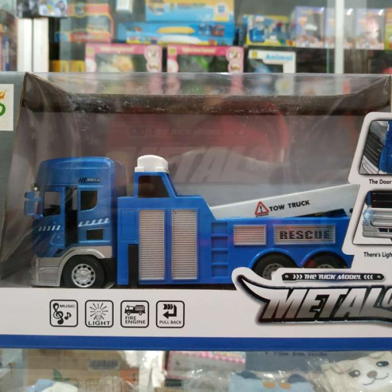 Promo Mainan Diecast Pullback Metal Car Tow Truck Light And Sound ...