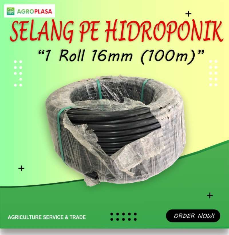 Jual Selang Pe 16Mm Selang Irigasi Fertigasi Hidroponik 1Roll 100M di ...
