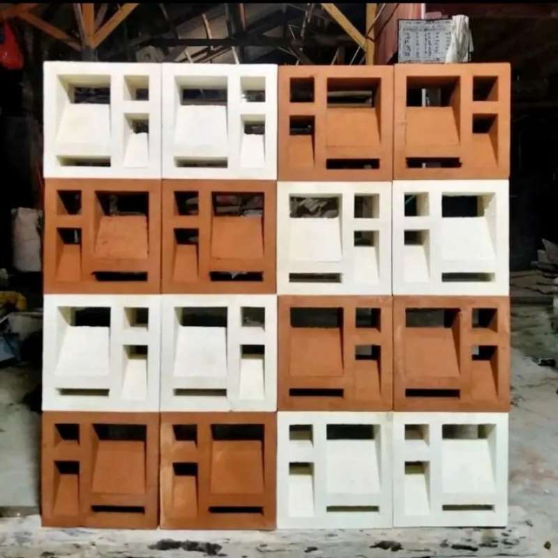 Jual Roster/beton/minimalis/dekorasi/rumah/pagar/warna/merah/abu/putih ...
