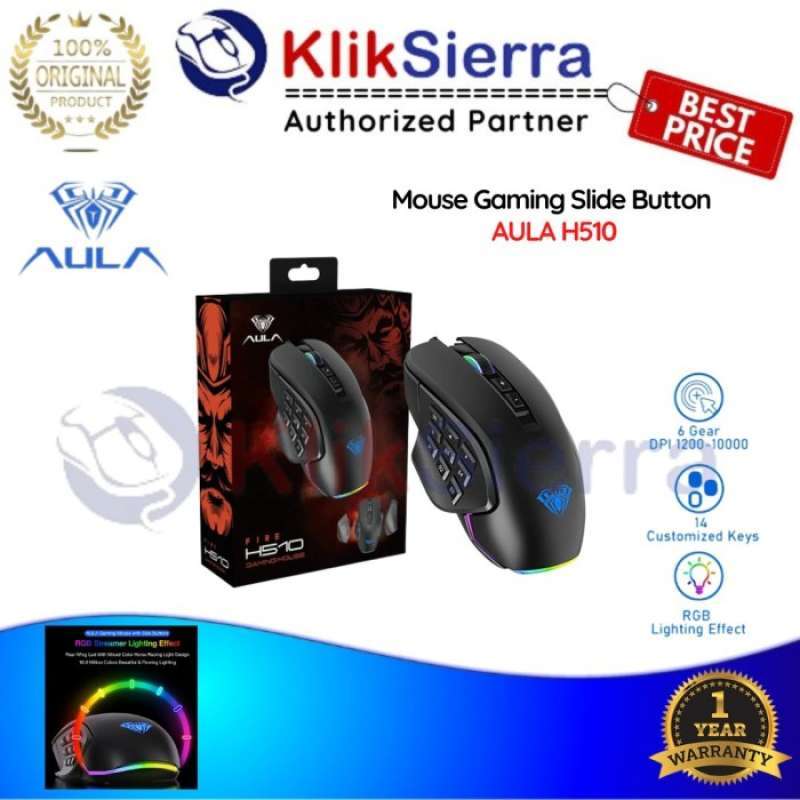 Promo Mouse Gaming Slide Button AULA H-510 Magnetic RGB 2 Sets ...