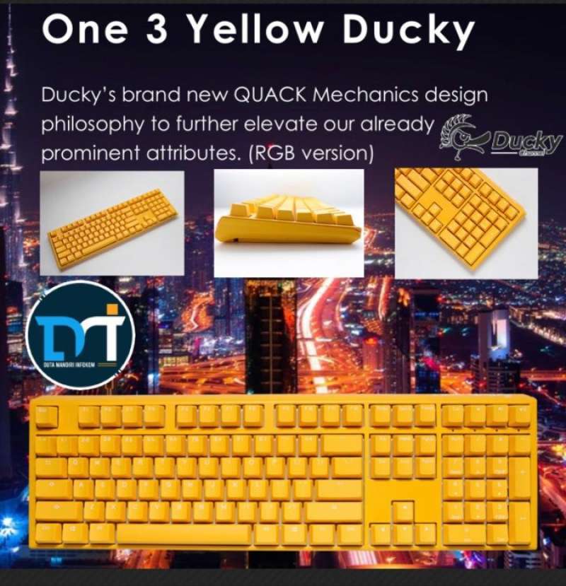Promo Ducky One 3 Yellow - Hotswap RGB Fullsize Mechanical Gaming ...