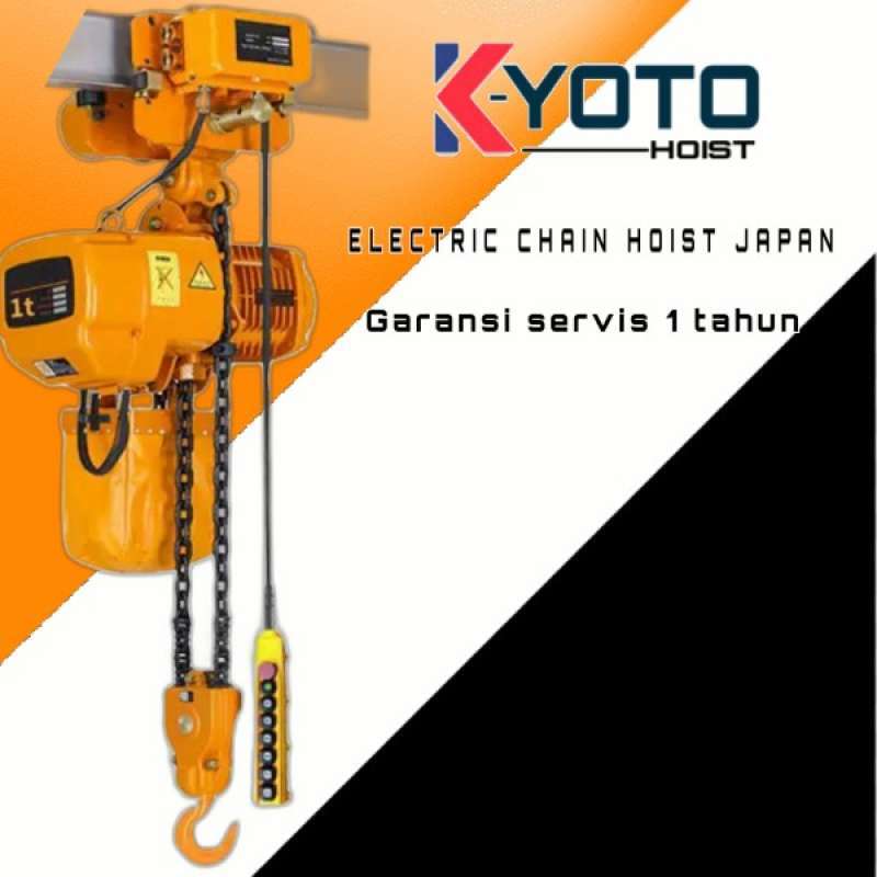 Promo ELECTRIC CHAIN HOIST 5TON X 12METER WITH TROLLEY 380 VOLT JAPAN ...