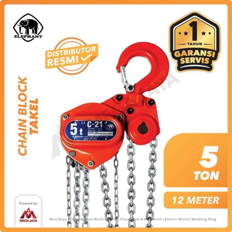 Promo Chain Block / Takel 5 Ton X 12 Meter Elephant Diskon 23% Di ...