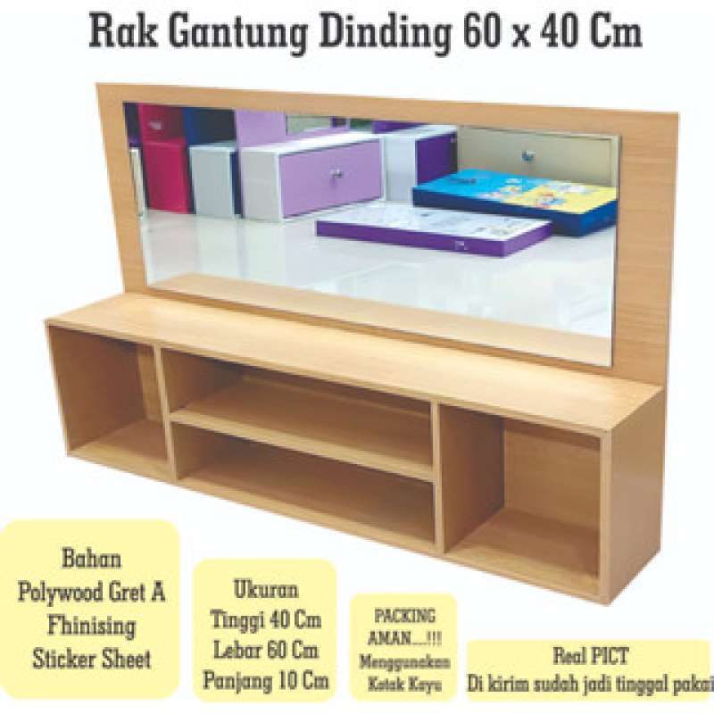 Jual Rak Cermin Kosmetik Gantung Dinding Ukuran 60 X 40 Cm Di Seller ...