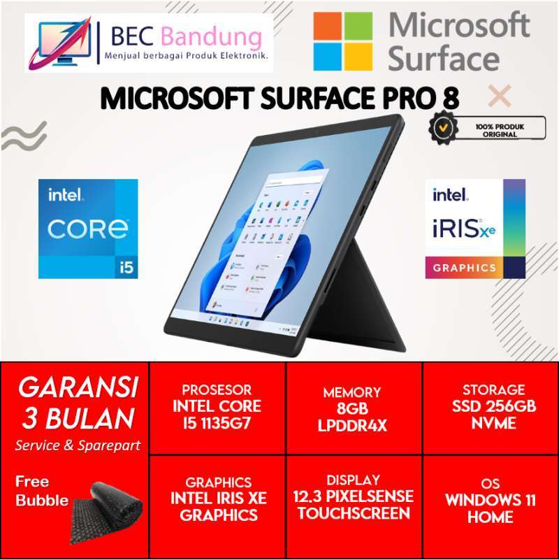 Jual Microsoft Surface Pro 8 13 Touchscreen Intel Evo Platform Core I5 1135g7 Ram 8gb 256gb Ssd ...