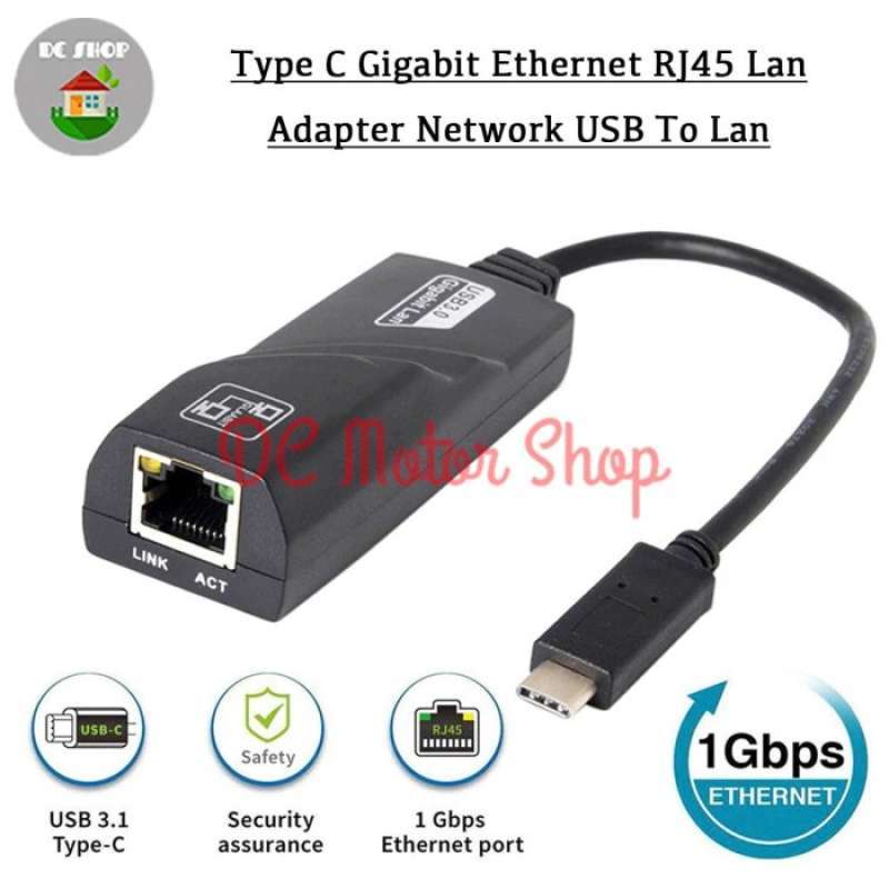 Promo Usb type c 3.1 to Gigabit Ethernet RJ45 Lan Adapter Network USB ...
