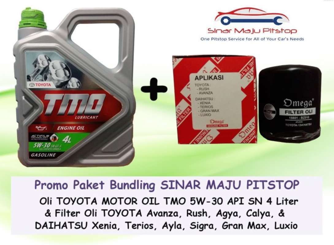 Promo Paket Oli Mobil Tmo 5W-30 Api Sn & Filter Oli Toyota Avanza ...
