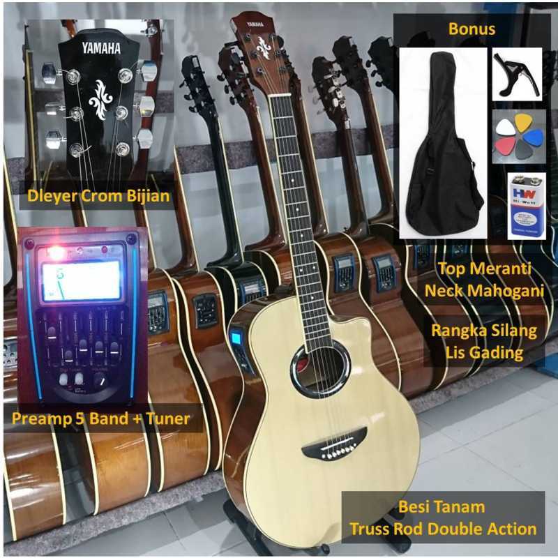 Promo Gitar akustik dan gitar akustik elektrik listrik murah preamp LC ...