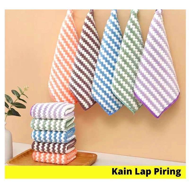 Promo Kain Lap Dapur Anti Minyak / Kain Lap Piring Meja Microfiber ...