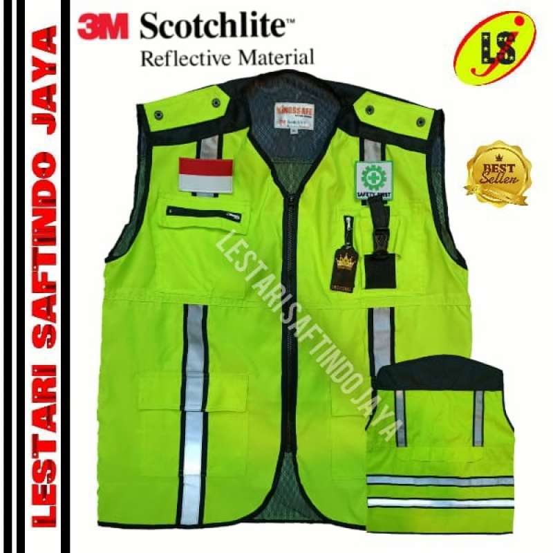 Jual Rompi Kerja Safety Terbaru Hijau Stabillo/romoi Pu /safety Vest Di ...