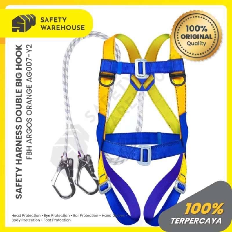 Jual Safety Harness / Full Body Harness Lanyard Double Big Hook Argos ...