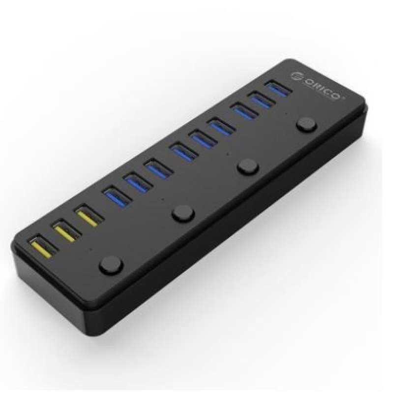 Promo Usb 3.0 Hub Orico 12 Port On Off Switch Bc1.2 Charger Adapter P12 ...