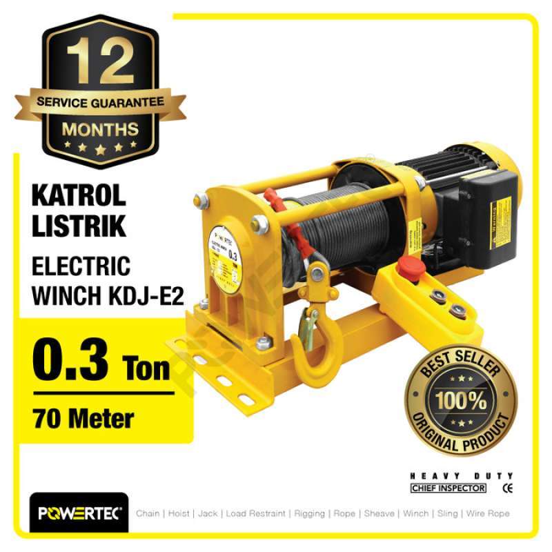 Promo Electric Winch Hoist 300 Kg x 70 Meter 1 Phase KDJ-E2 POWERTEC ...