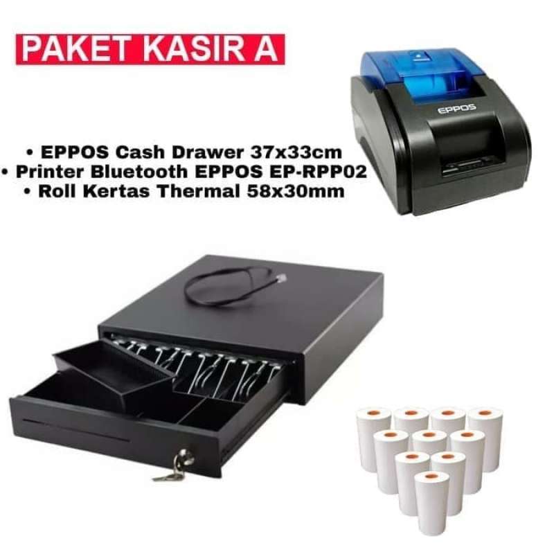 Promo Paket Kasir A Cash Drawer + Printer RPP02 + Kertas Struk 58mm ...