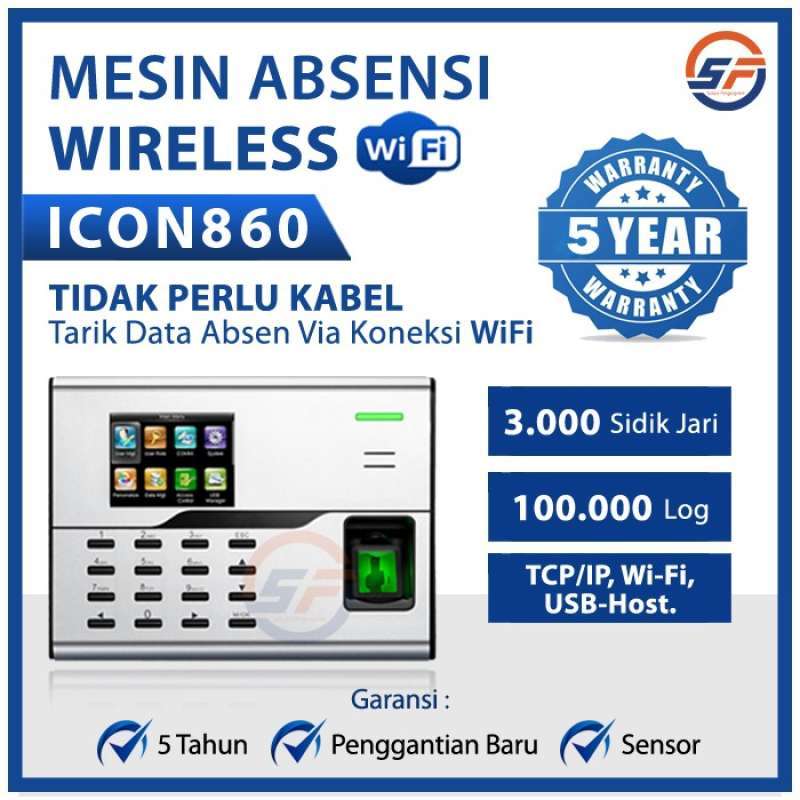 Promo Fingerprint Wi Fi | Mesin Absensi WiFi ICON 860 Mesin Absen ...