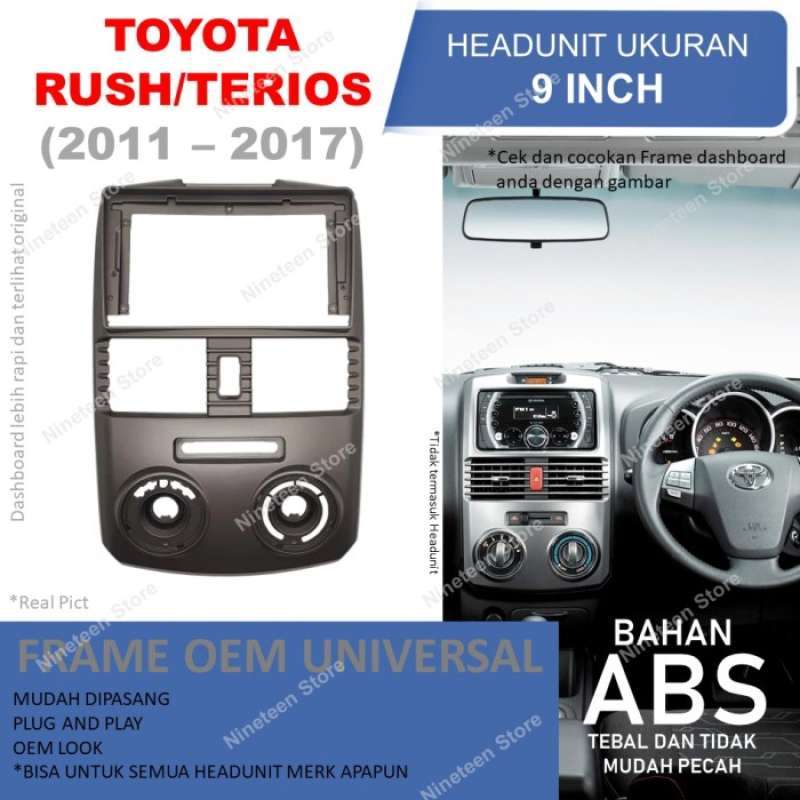 Jual Frame Panel Toyota Rush Daihatsu Terios Lama Head unit Android 9 ...