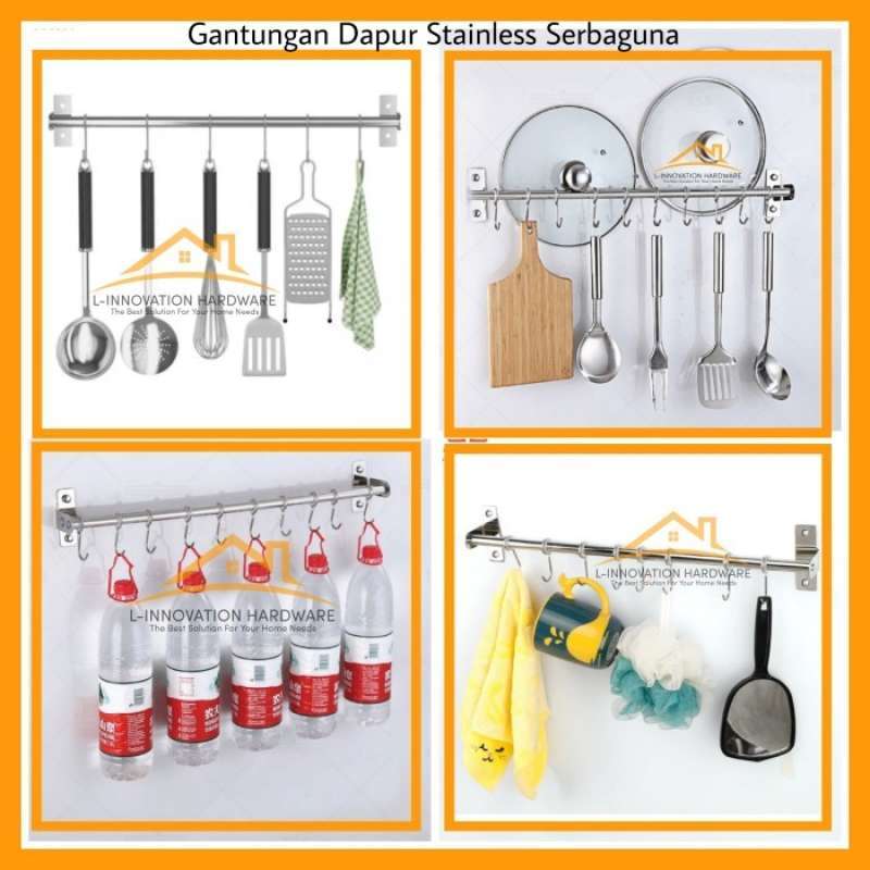 Jual Rak Gantungan Dapur Panci Pisau Kitchen Bar 100 Cm Stainless Sus ...