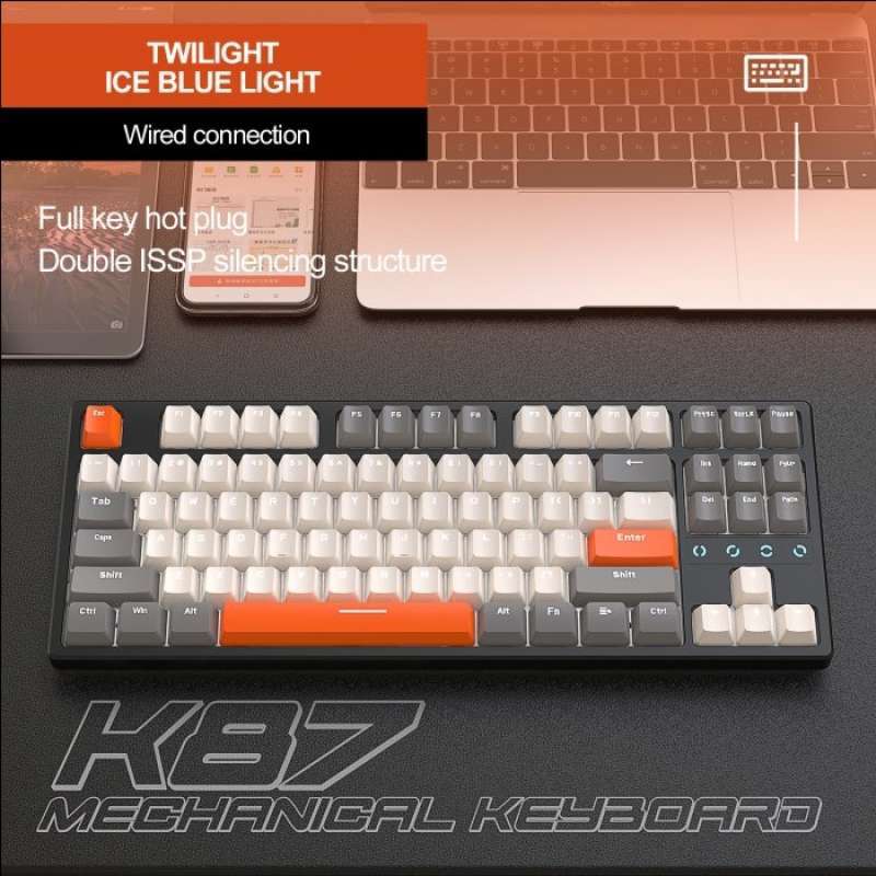 Promo Ziyoulang K87 Mechanical Keyboard Wired Type C - Hotswap 5 Pin ...