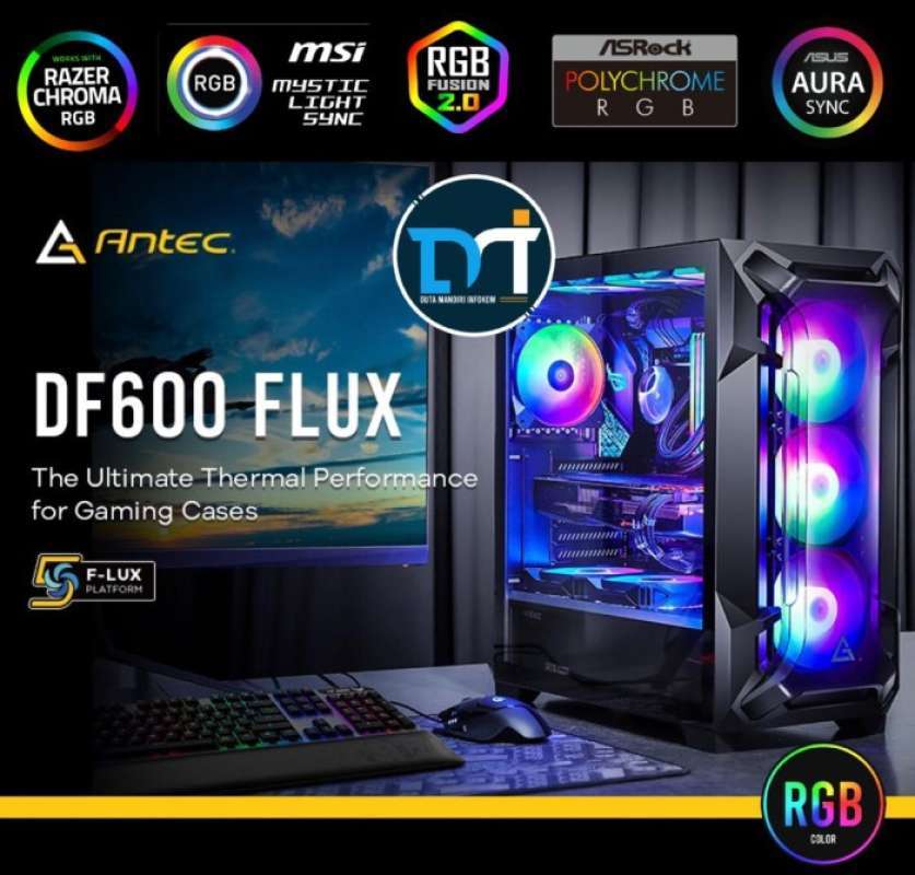 Promo Antec Df600 Flux - Argb Tempered Glass Mid-Tower Gaming Case ...