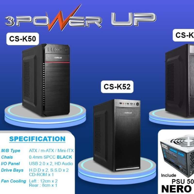 Promo Casing Pc - Atx Gaming Power Up Coral Series + Psu 500W Diskon 23 ...