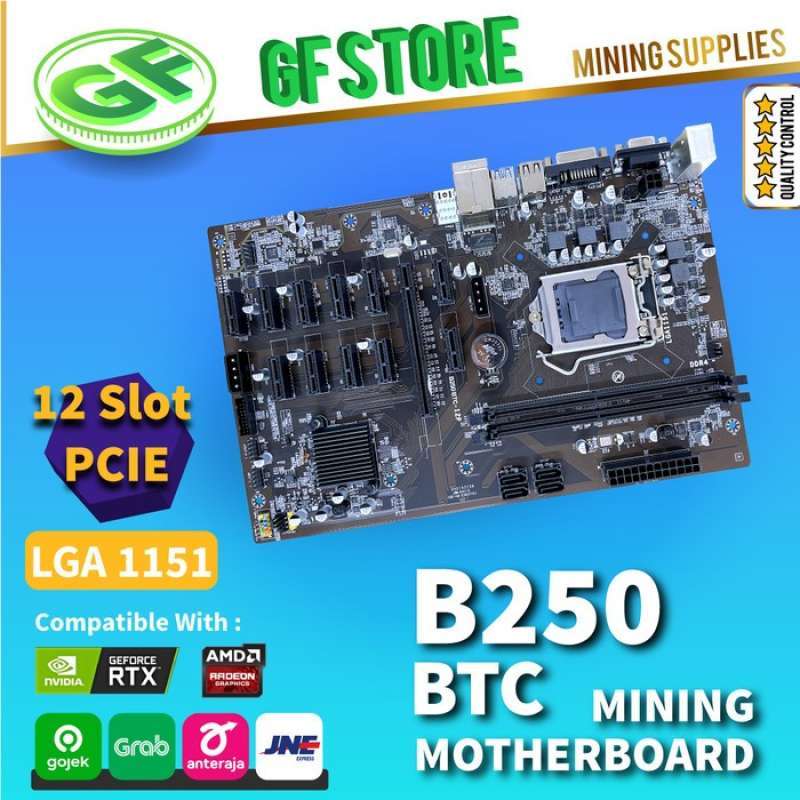 Promo Mining Motherboard B250 Btc ⚡- Lga 1151 - 12 Gpu Vga Mining Diskon 23% Di Seller Xixistore ...