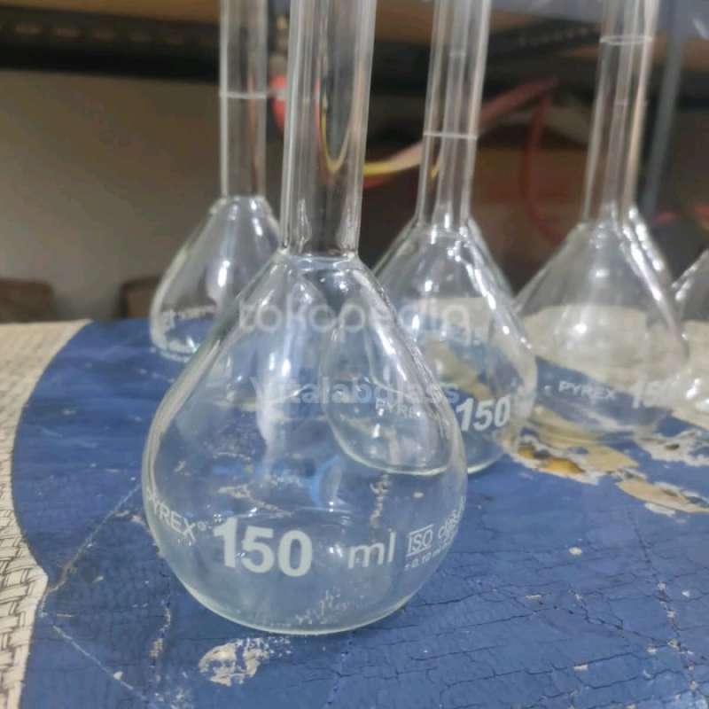 Promo Volumetric Flask/labu Ukur 150 Ml Pyrex Diskon 17% Di Seller ...